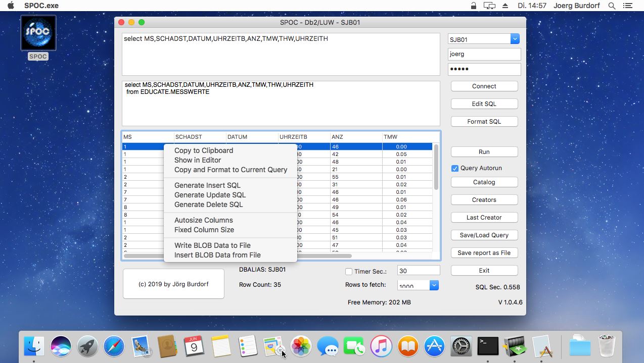 Db2 database sql query tool - SPOC - Sql Processing On Click - Jörg Burdorf